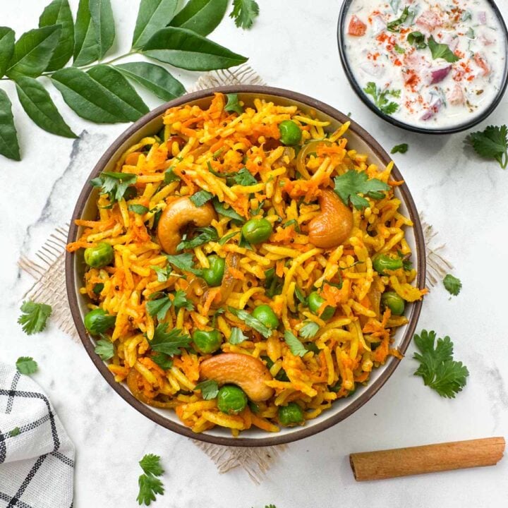 Carrot Rice Recipe | Carrot Pilaf Recipe - Indian Veggie Delight