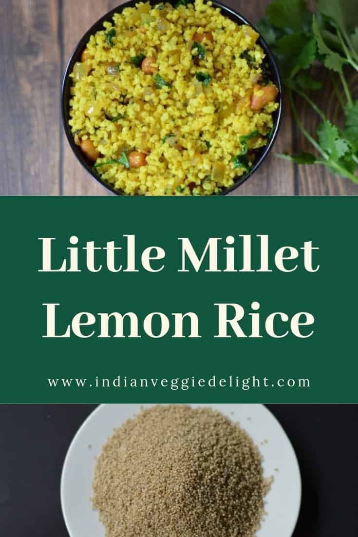 Little Millet Lemon Rice (Samai Lemon Rice) - Indian Veggie Delight