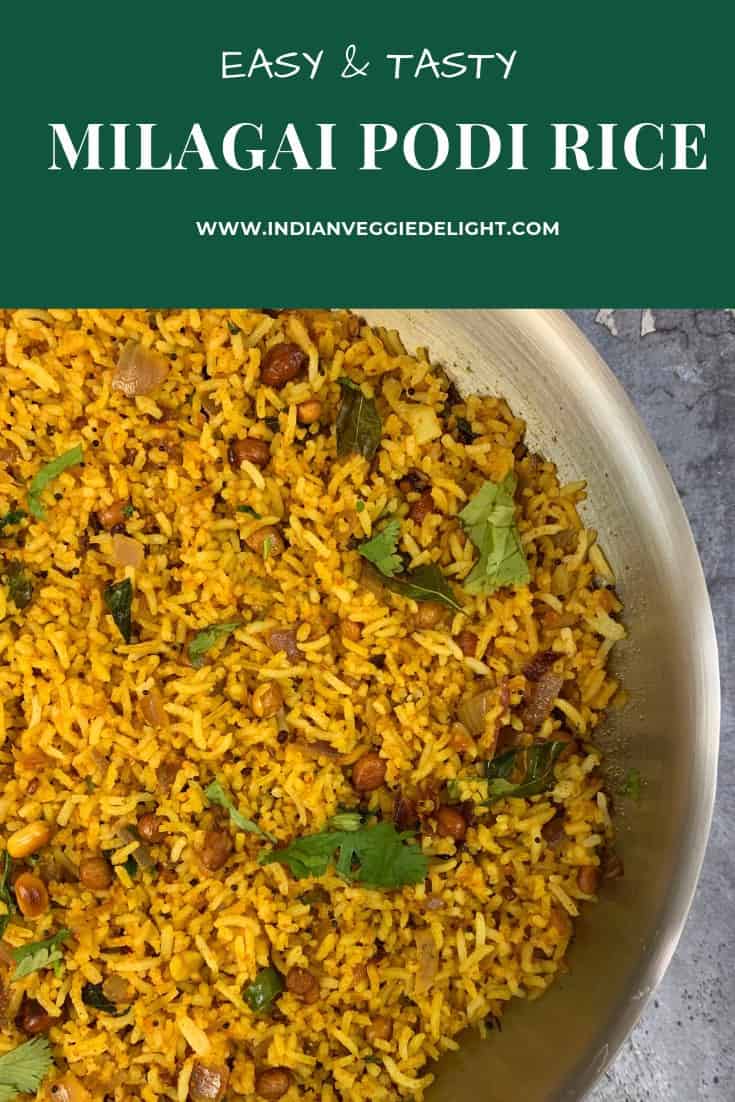 Milagai Podi Rice (Chutney Powder Rice) - Indian Veggie Delight
