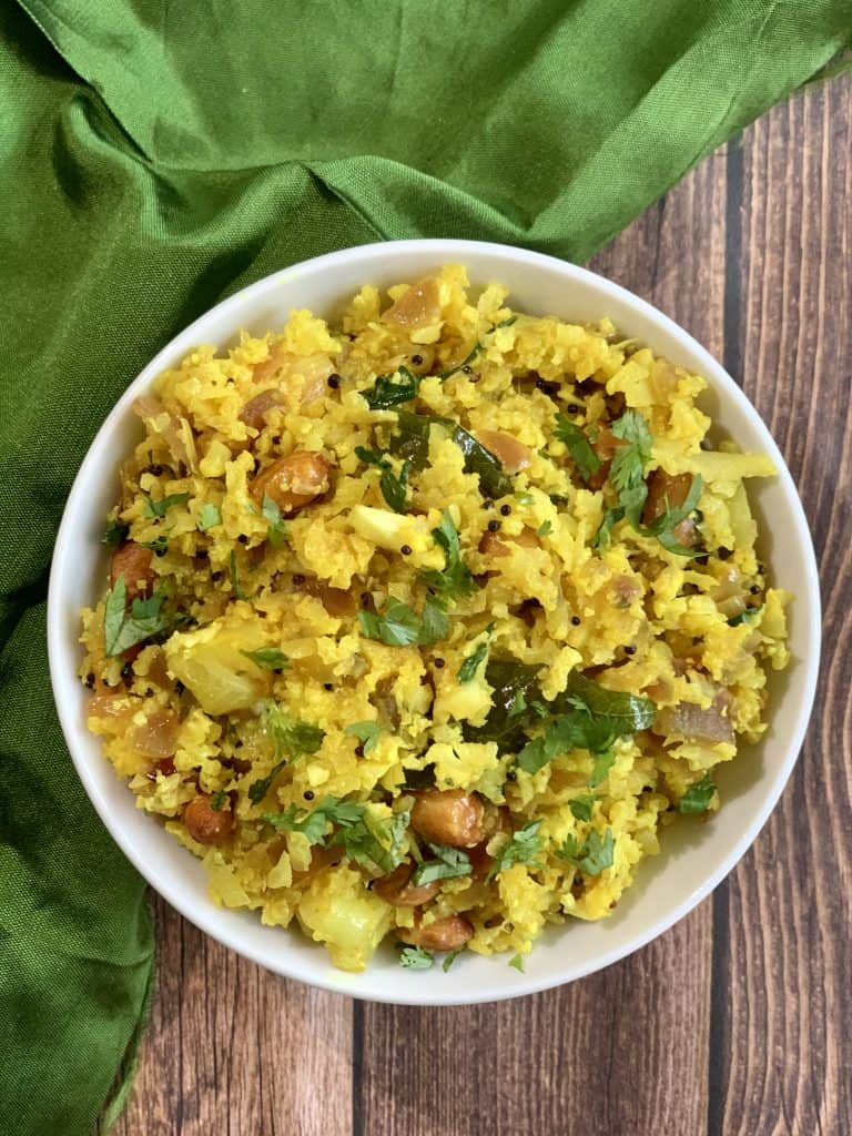 Keto Poha (Cauliflower Poha) - Indian Veggie Delight