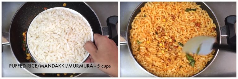 Masala Puffed Rice Recipe (Garlic Puffed Rice) - Indian Veggie Delight