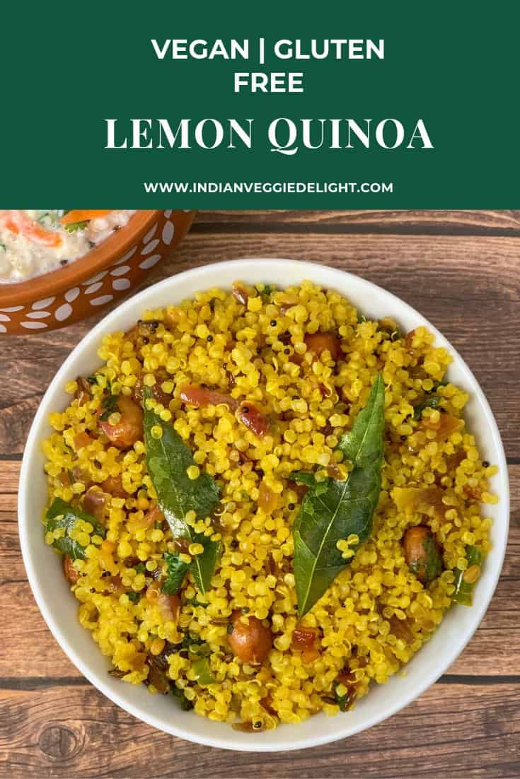Lemon Quinoa - Stovetop & Instant Pot - Indian Veggie Delight