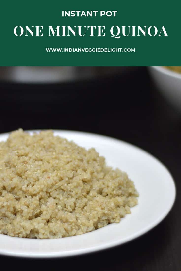 One Minute Quinoa Instant Pot - Indian Veggie Delight