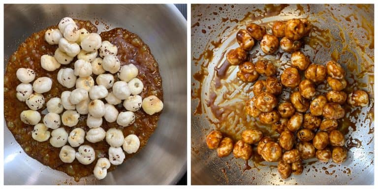 Caramel Makhana (Sweet Makhana with Jaggery) - Indian Veggie Delight