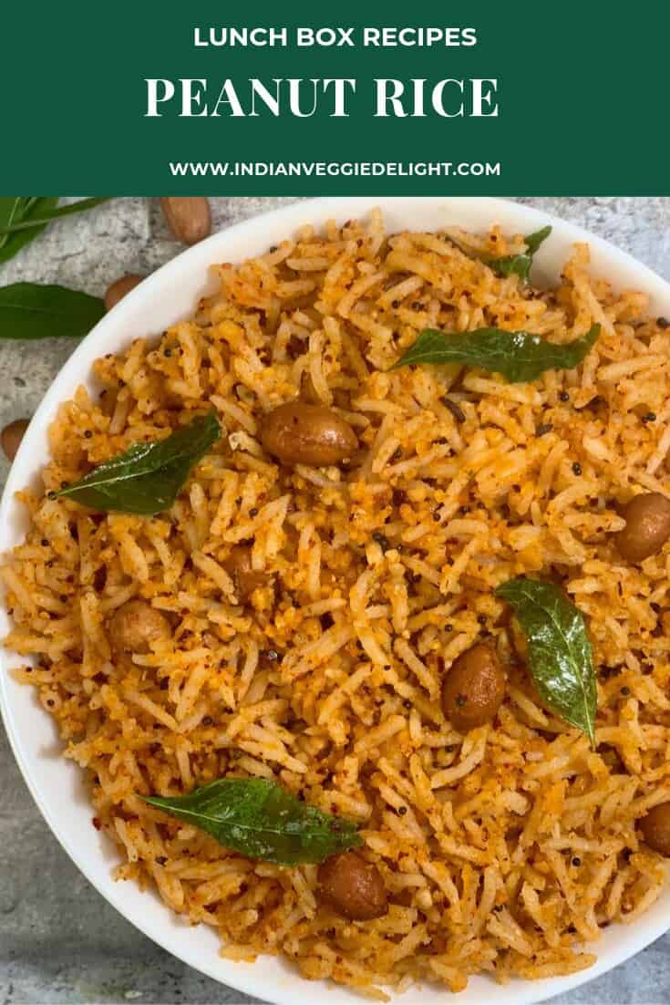 Peanut Rice Recipe | Groundnut Rice - Indian Veggie Delight