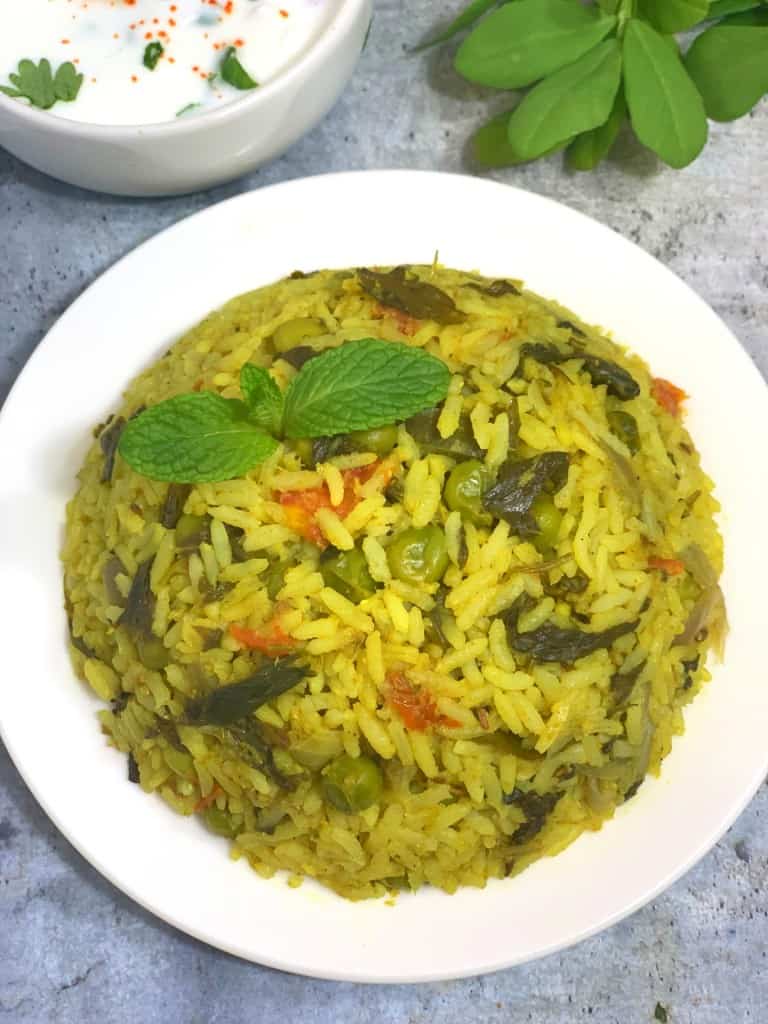 Methi Pulao (Menthya Bath Karnataka Style) - Indian Veggie Delight