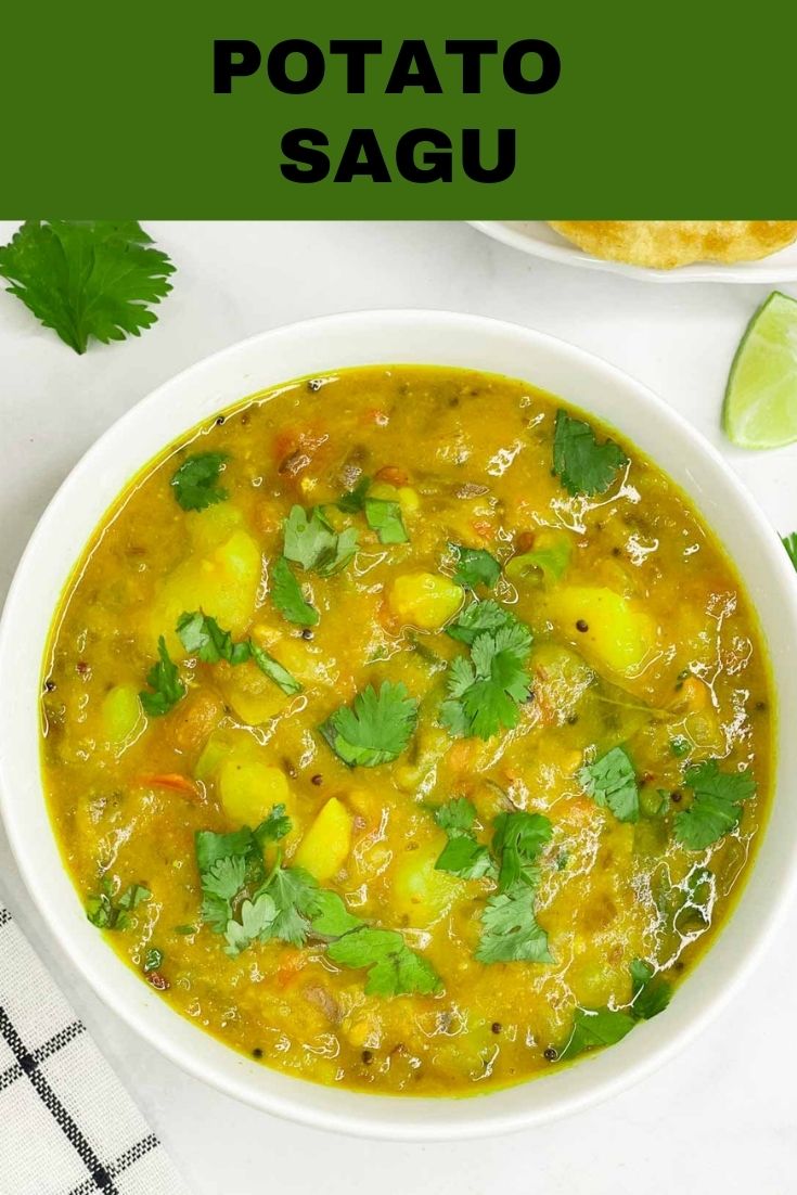 Potato Sagu Recipe (Bombay Sagu for Poori) - Indian Veggie Delight