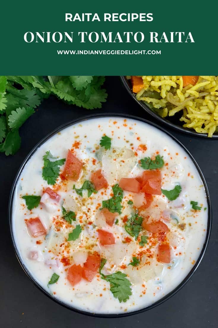 Onion Tomato Raita Recipe - Indian Veggie Delight