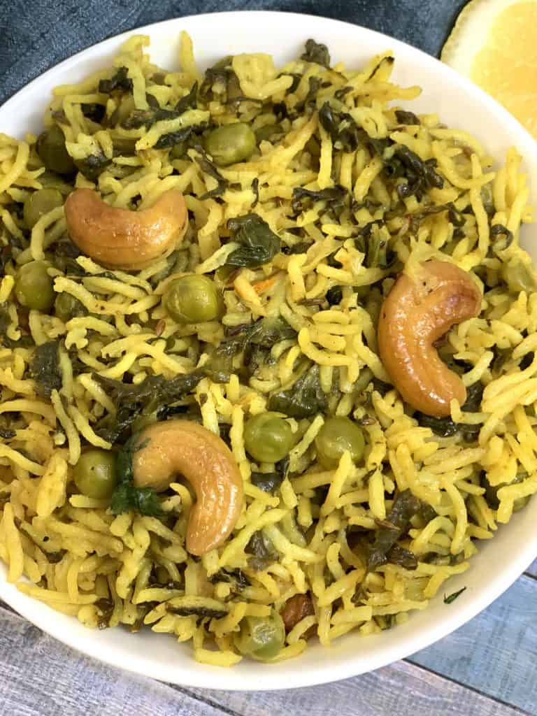 Spinach Rice (Palak Rice) - Instant Pot - Indian Veggie Delight