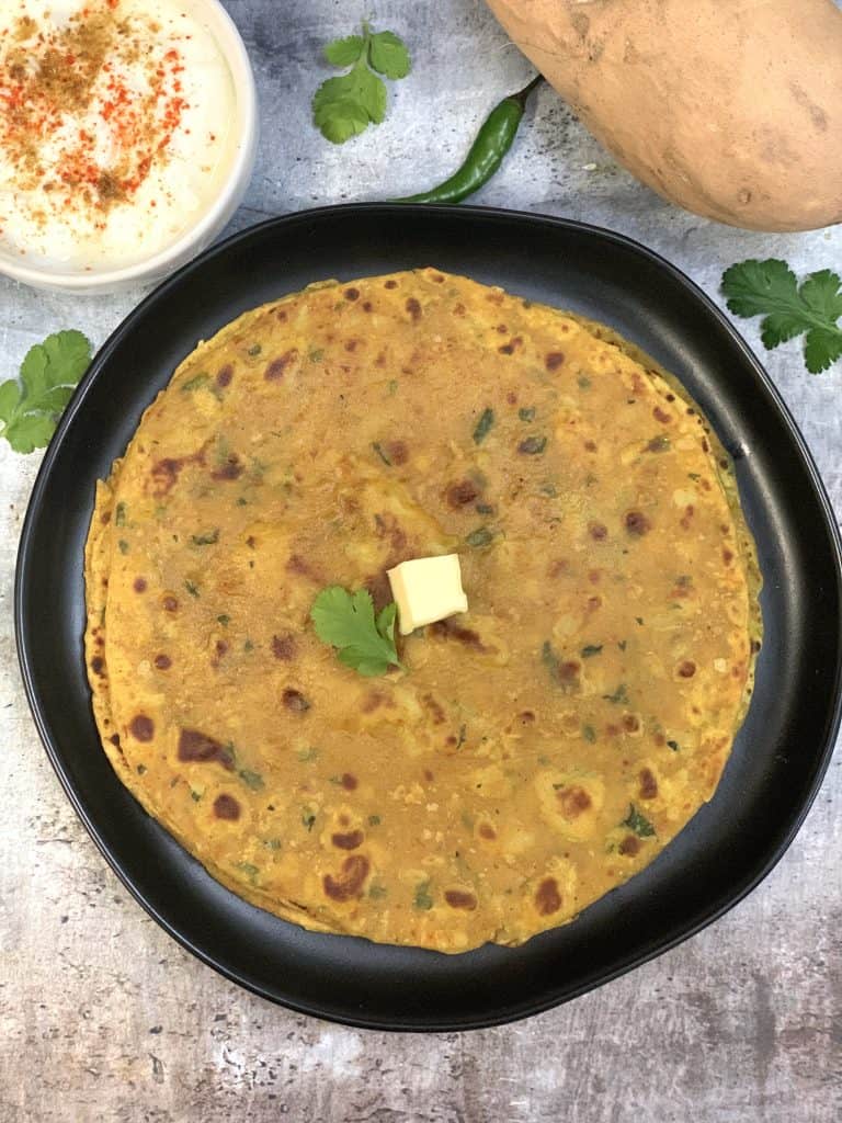 Sweet Potato Paratha Recipe - Indian Veggie Delight