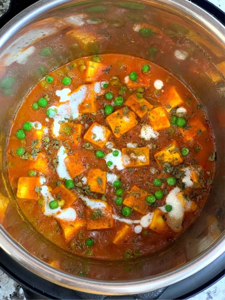 Instant Pot Matar Paneer - Indian Veggie Delight