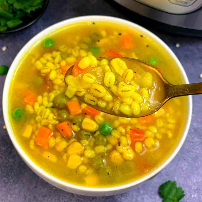Instant Pot Vegetable Barley Soup - Indian Veggie Delight
