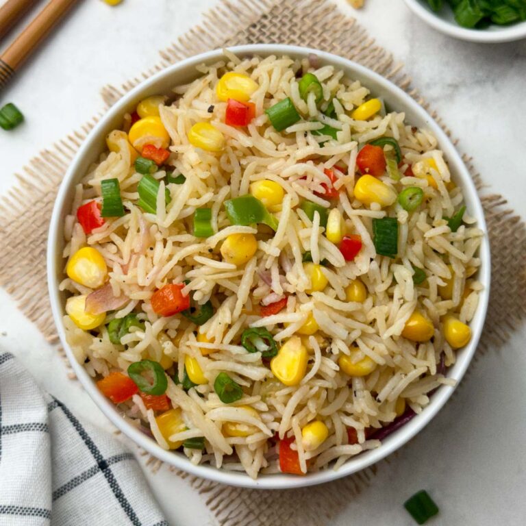 Corn Fried Rice Recipe - Indian Veggie Delight