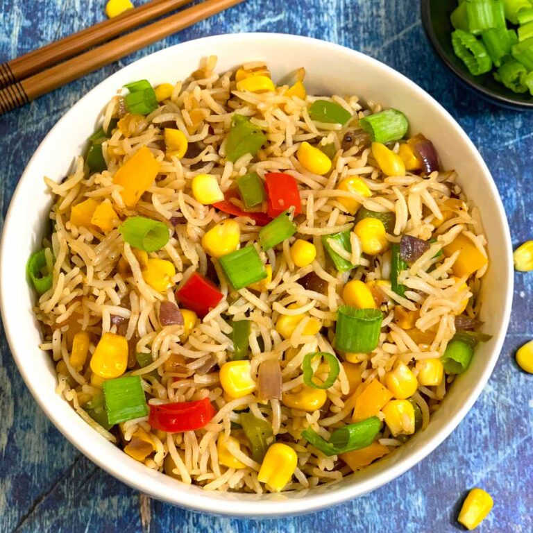 Corn Fried Rice Recipe - Indian Veggie Delight