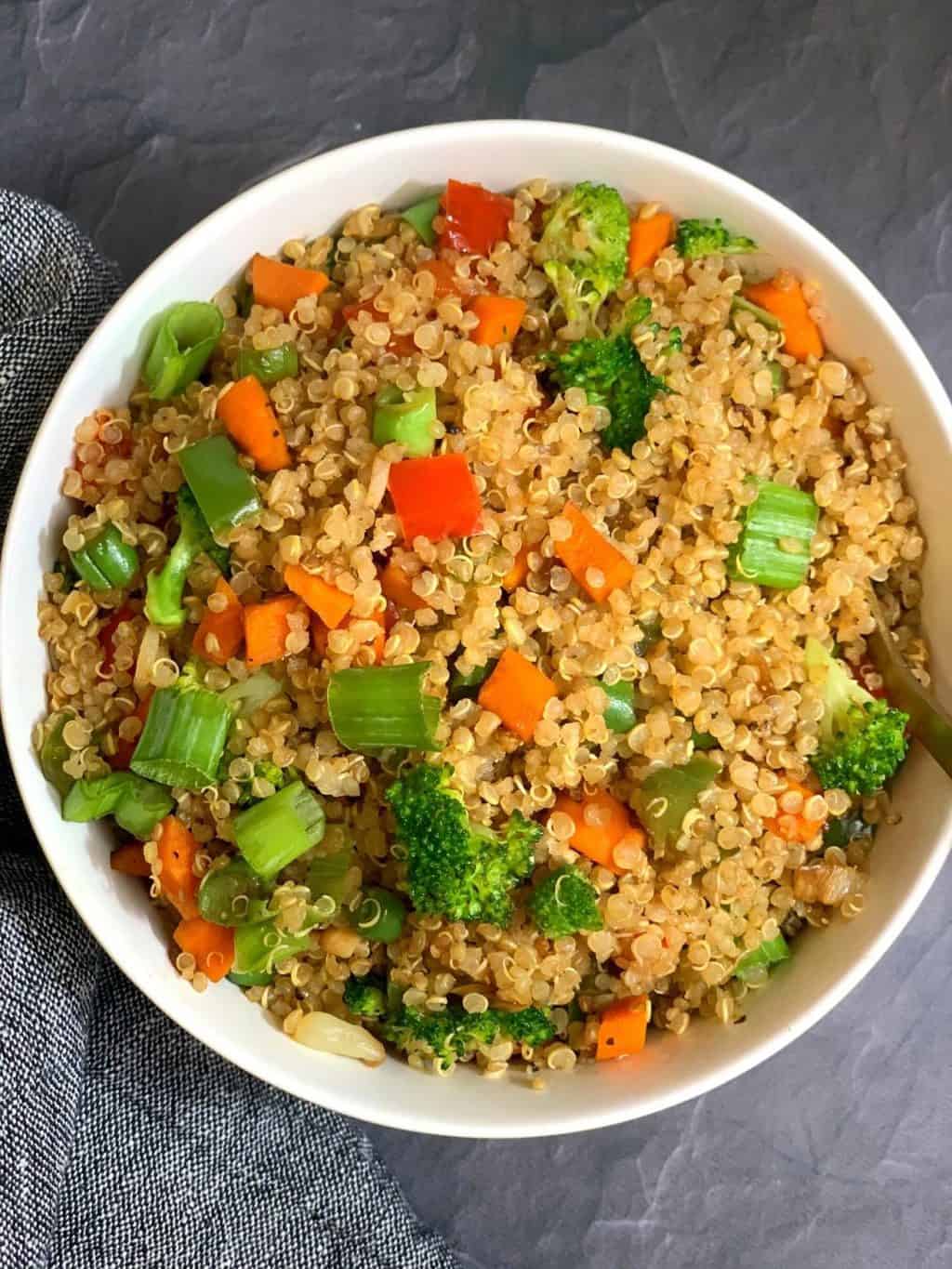 Easy Quinoa Fried Rice - Indian Veggie Delight