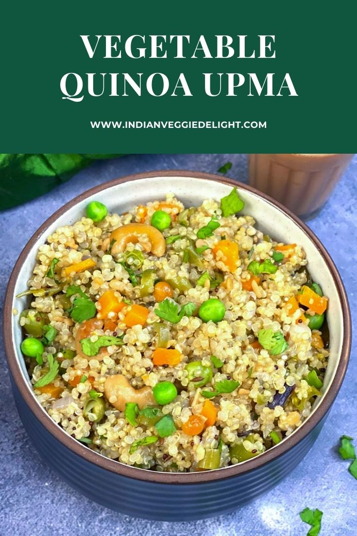 Quinoa Upma (Instant Pot & Stovetop) - Indian Veggie Delight