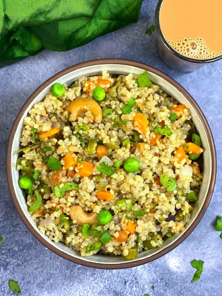 Quinoa Upma (Instant Pot & Stovetop) - Indian Veggie Delight