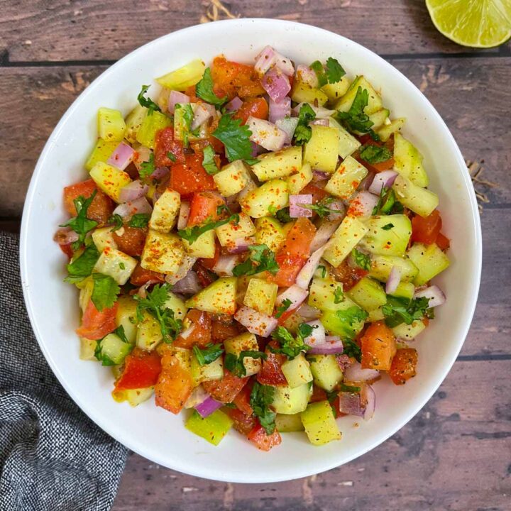 Kachumber Salad (Indian Cucumber Salad) - Indian Veggie Delight