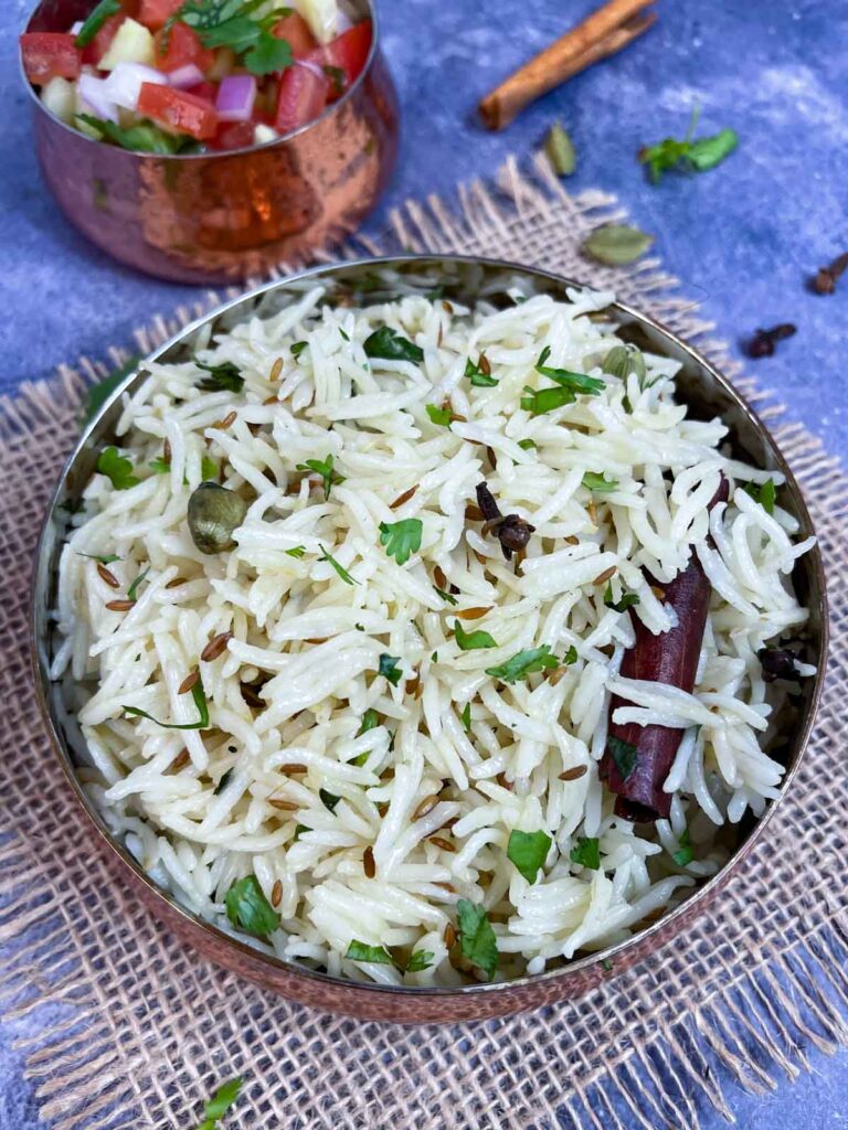 Instant Pot Jeera Rice | Indian Cumin Rice - Indian Veggie Delight
