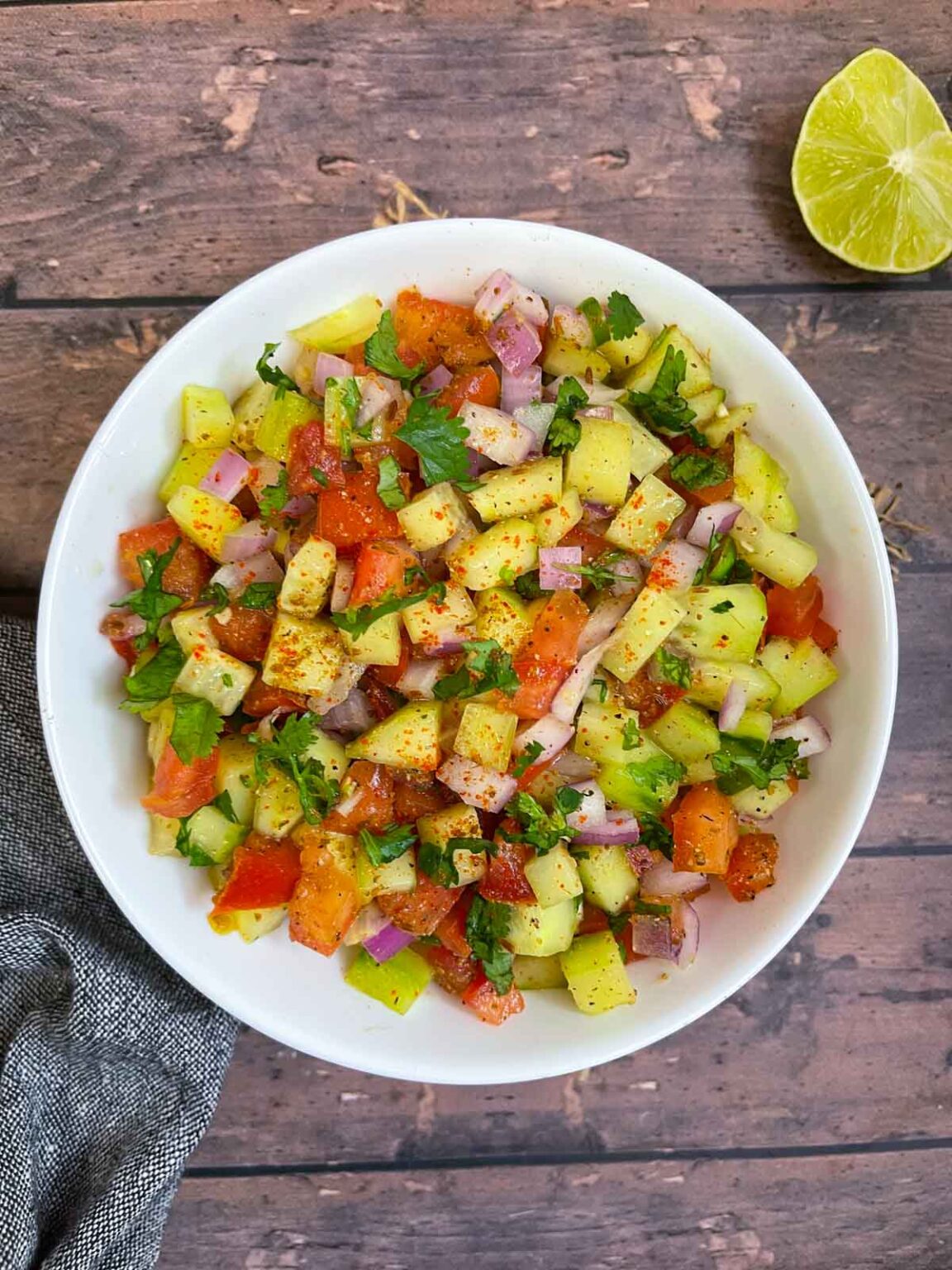 Kachumber Salad (Indian Cucumber Salad) - Indian Veggie Delight
