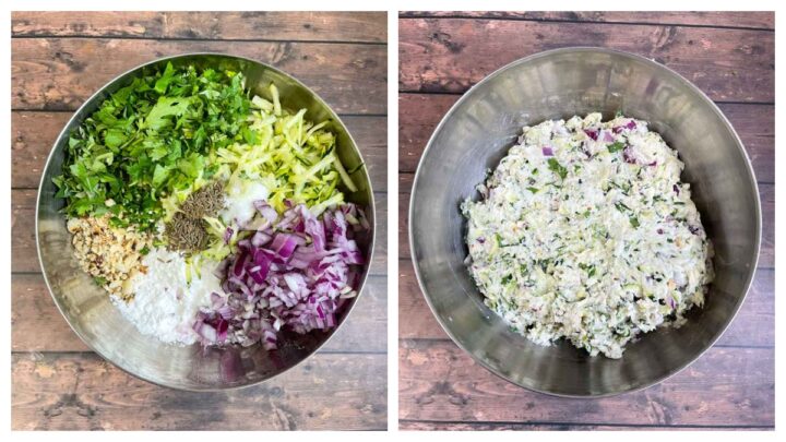 Zucchini Thalipettu (Zucchini Akki Rotti) - Indian Veggie Delight