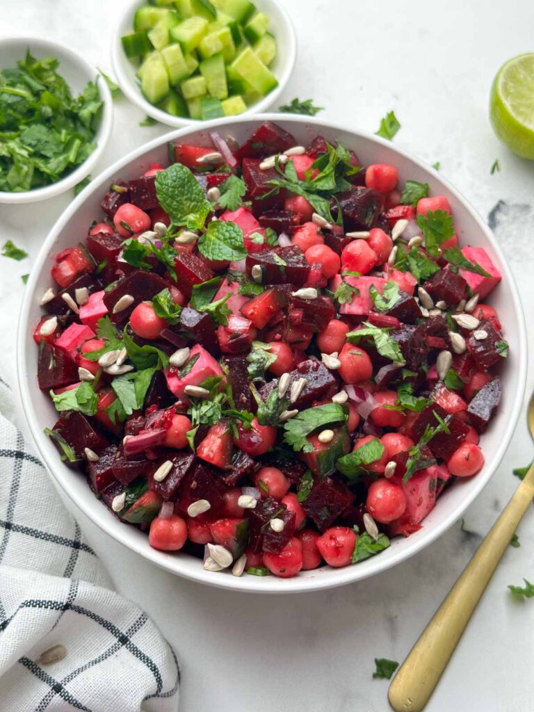Beetroot Chickpea Salad - Indian Veggie Delight