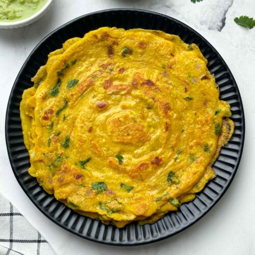 Besan Chilla (Savory Gram Flour Pancakes) - Indian Veggie Delight