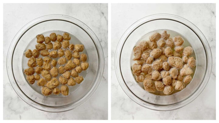 Soya Chunks Salad (with Greek Yogurt Dressing) - Indian Veggie Delight