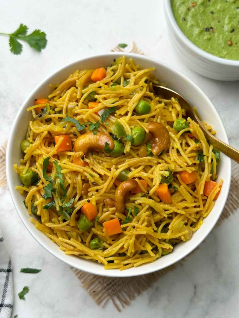 Semiya Upma (Vermicelli Upma) - Indian Veggie Delight