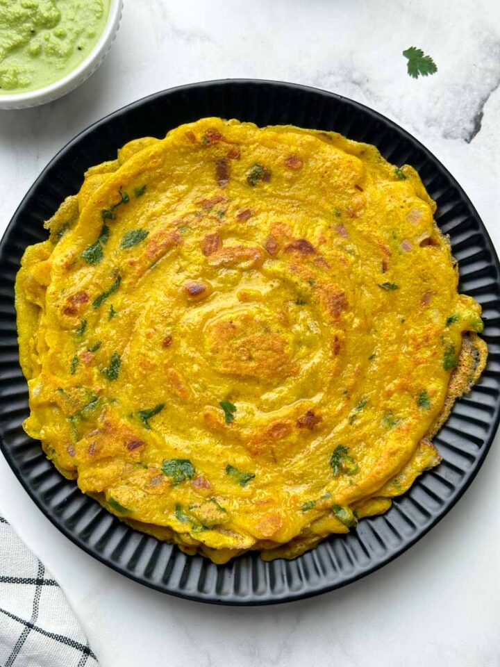 Moong Dal Chilla (Savory Lentil Pancakes) - Indian Veggie Delight