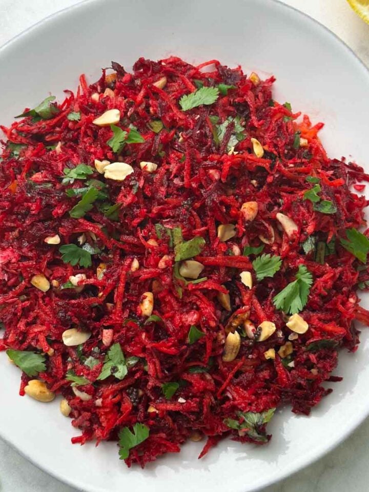 Beetroot Poriyal (Beetroot Stir Fry With Fresh Coconut) - Indian Veggie ...