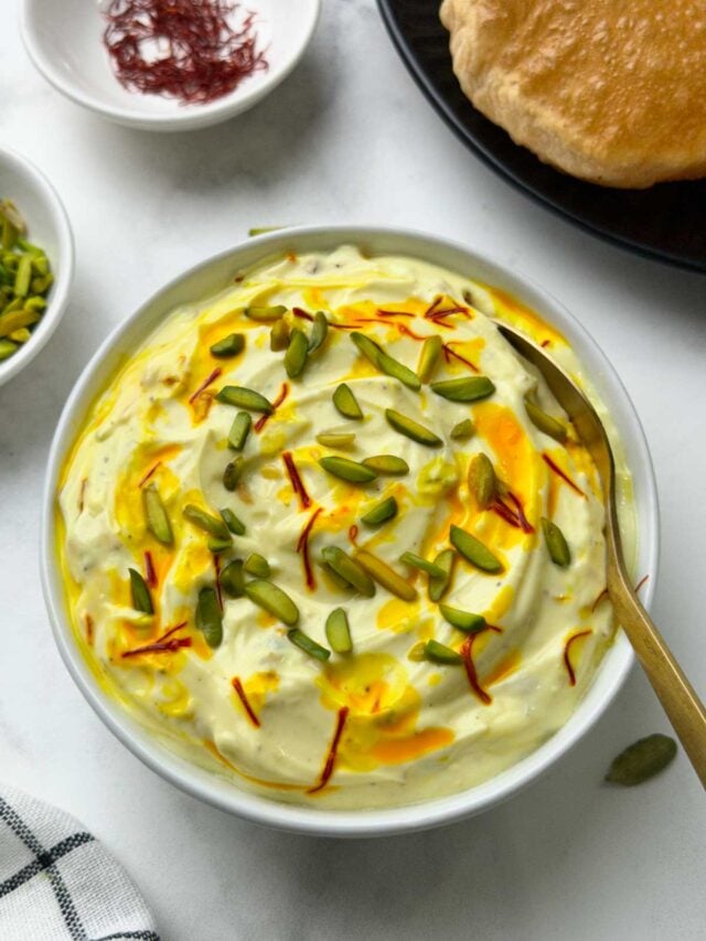 Shrikhand Recipe (Sweetened Flavored Yogurt) - Indian Veggie Delight