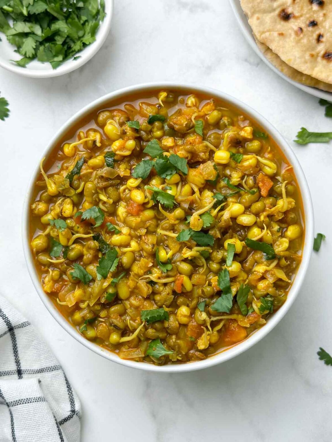 Sprouts Curry | Moong Sprouts Sabzi - Indian Veggie Delight