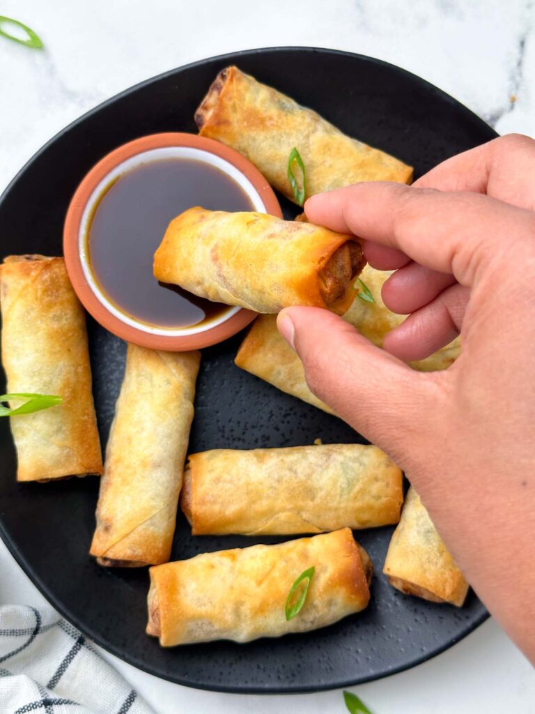 Air Fryer Frozen Spring Rolls - Indian Veggie Delight