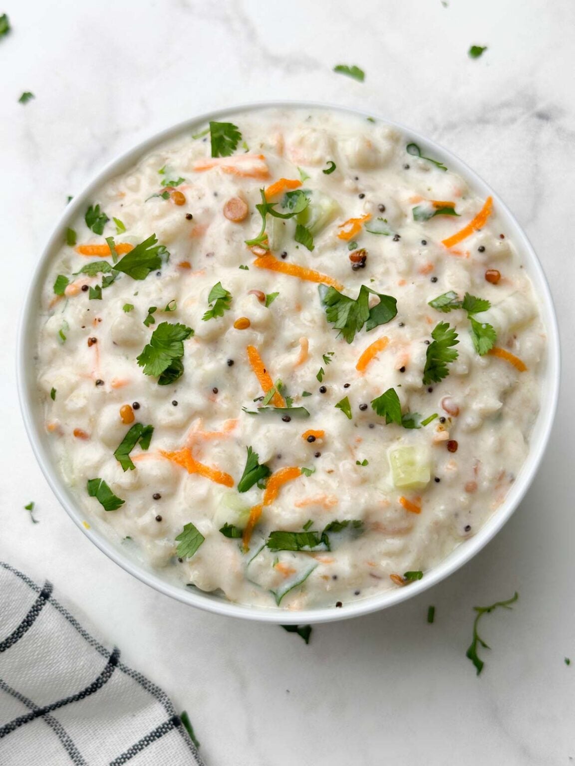 South Indian Style Curd Oats Recipe - Indian Veggie Delight