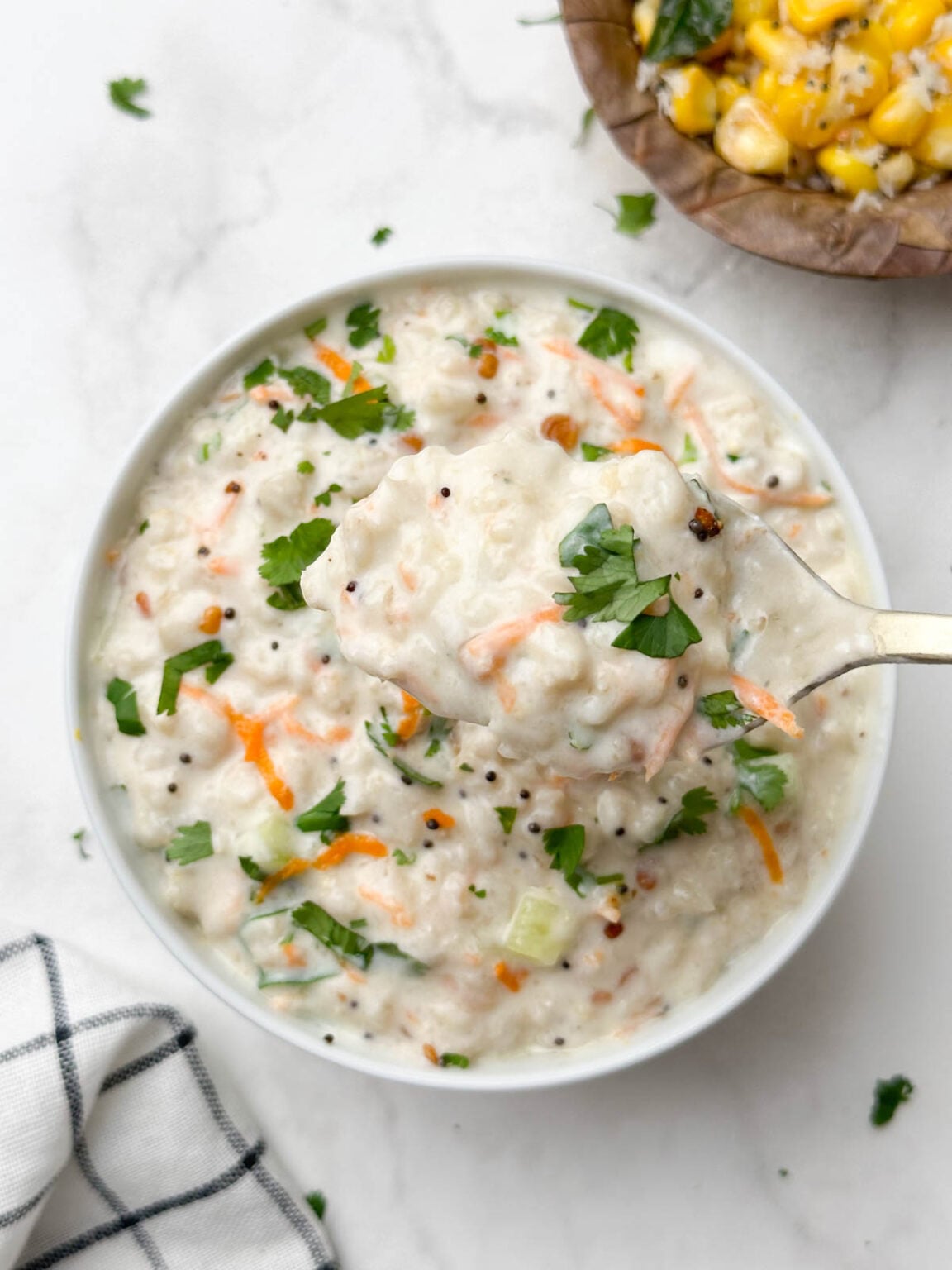 South Indian Style Curd Oats Recipe - Indian Veggie Delight