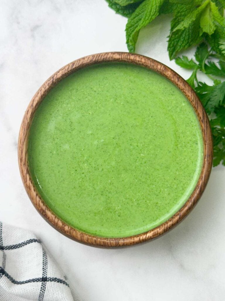 Mint Yogurt Chutney - Indian Veggie Delight