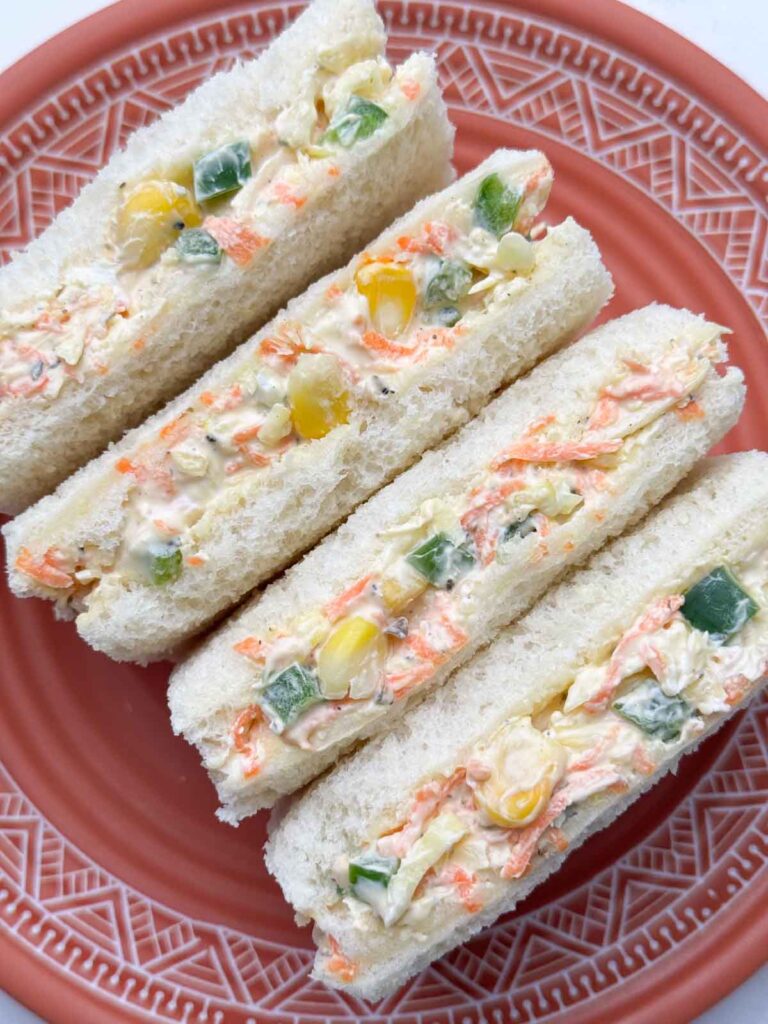 Veg Cream Cheese Sandwich - Indian Veggie Delight