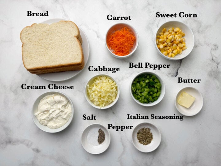 Veg Cream Cheese Sandwich - Indian Veggie Delight