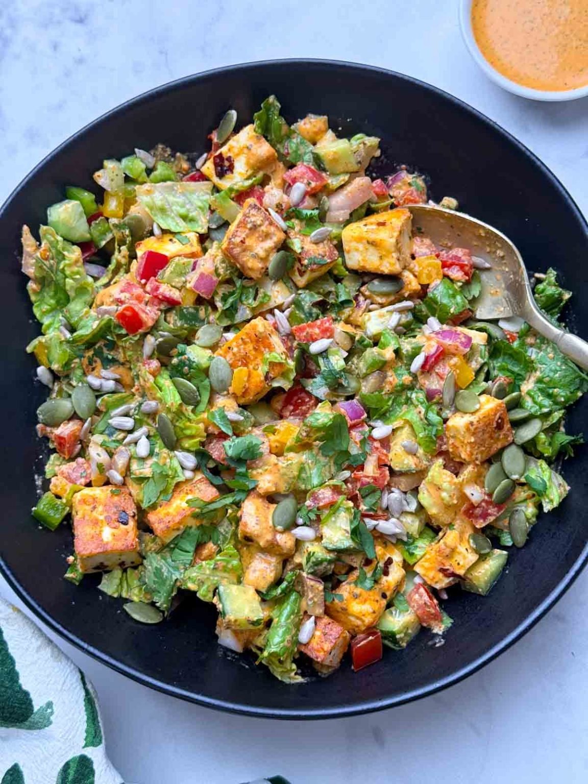 High Protein Paneer Salad (Indian Style) - Indian Veggie Delight